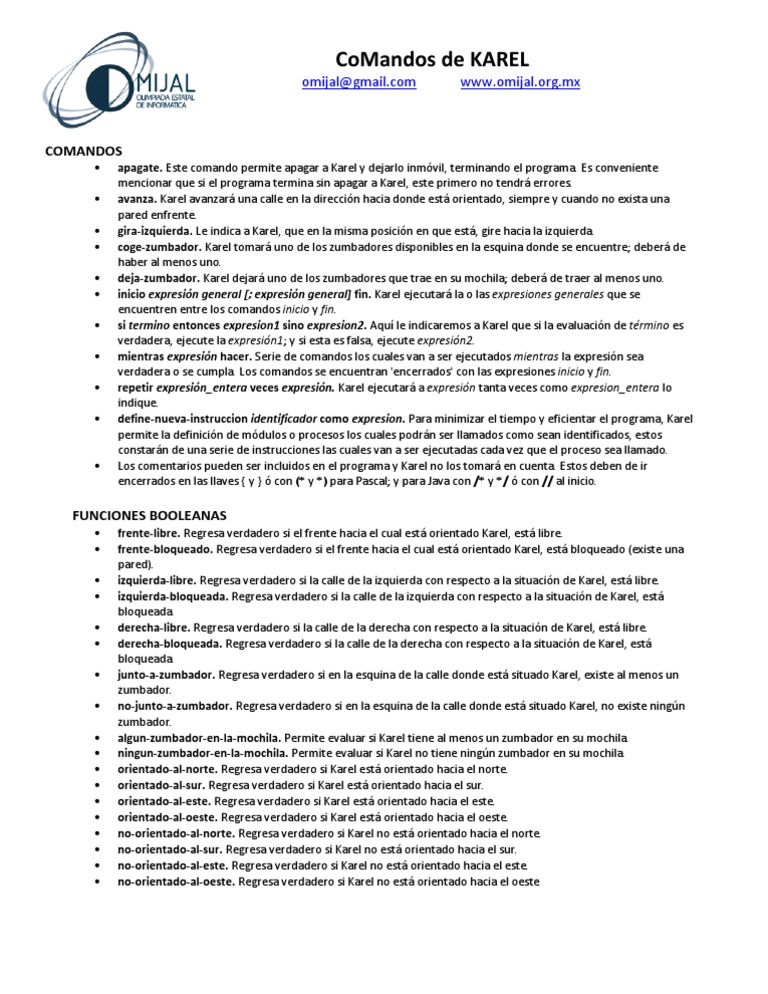 Comandos Karel | PDF | Áreas de informática | Informática