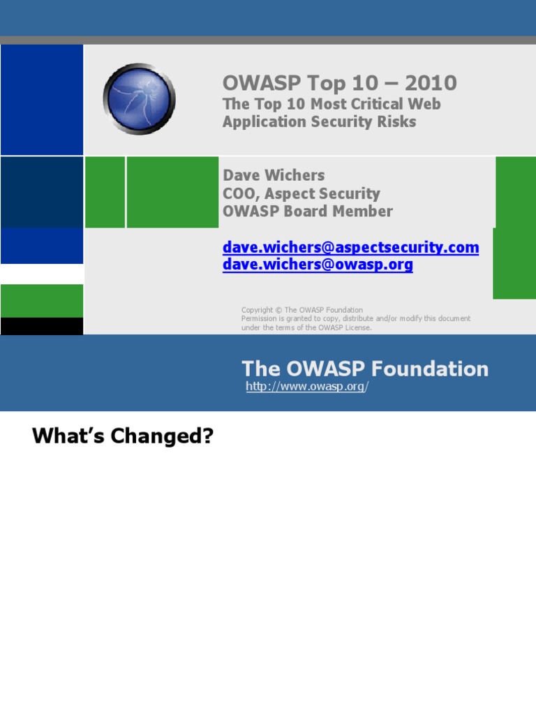 OWASP Top 10 - 2010 Presentation | PDF | Hypertext | Cybercrime