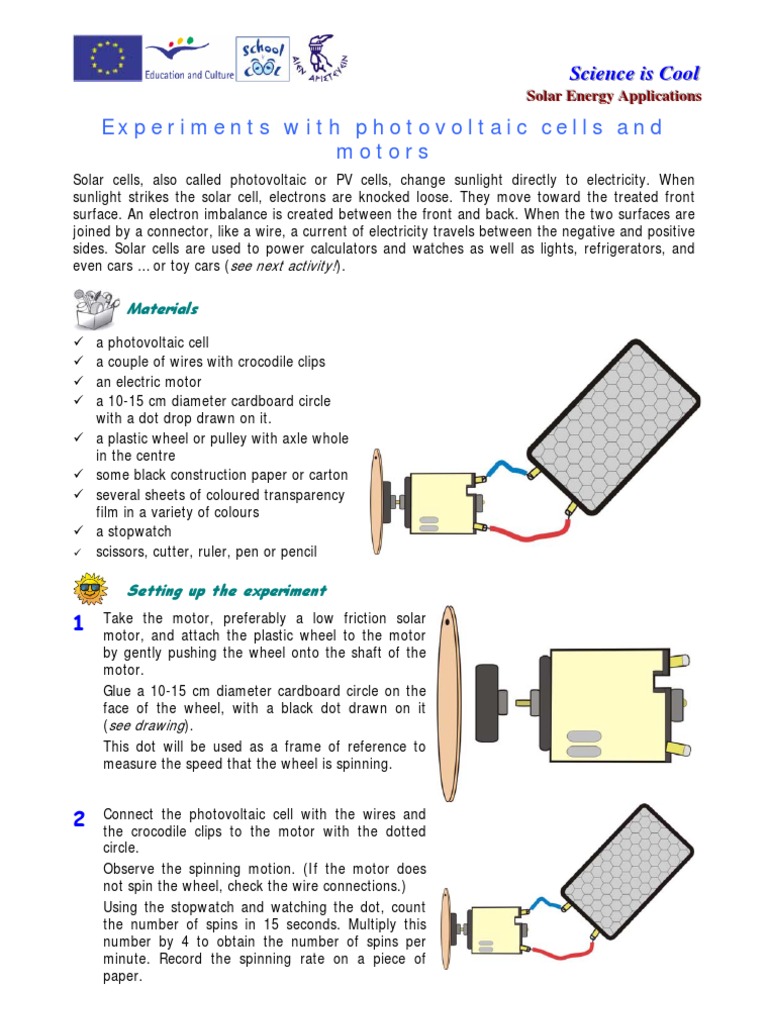 Activities5 PV Experiments | PDF | Solar Cell | Photovoltaics