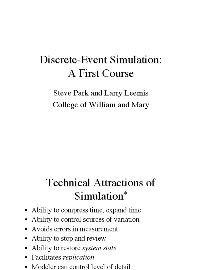 Introduction to Discrete-Event Simulation | PDF | Conceptual Model | Simulation