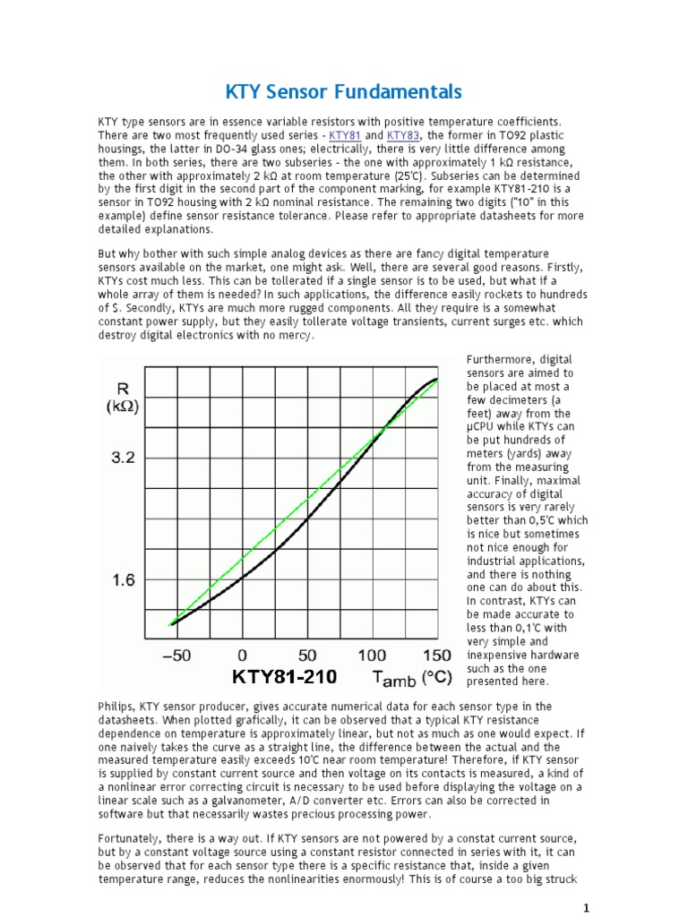 KTY Sensor Signal Conditioning Circuit | PDF | Amplifier | Operational ...