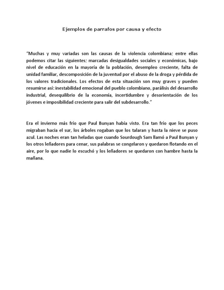 Ejemplos de párrafos de causa y efecto | PDF | Economias