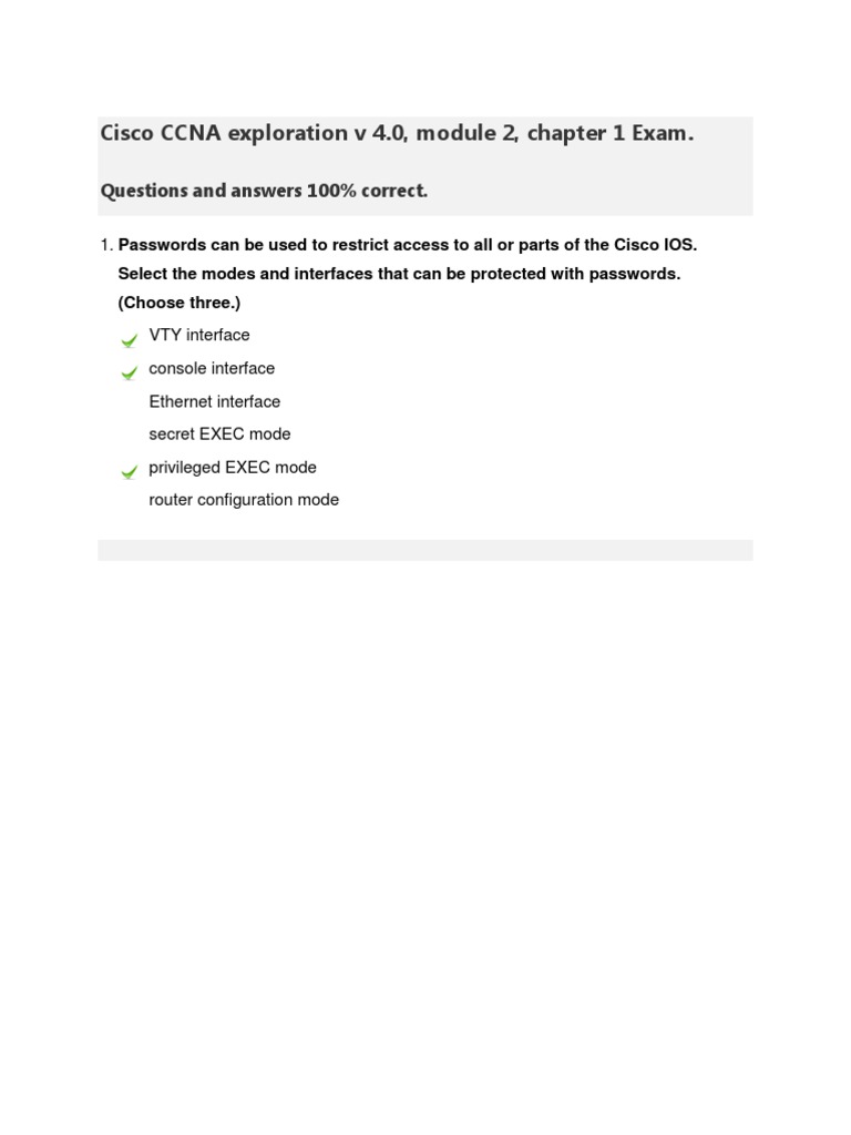 Cisco CCNA Exploration V 4 | PDF | Router (Computing) | Computer Network