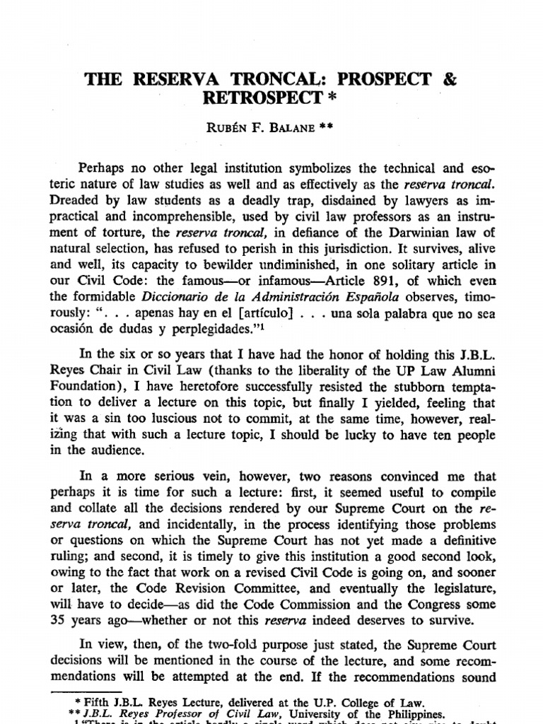 Understanding Reserva Troncal in Law | PDF | Intestacy | Property