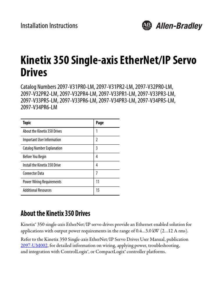 AB Kinetix 350 | Automation | Electrical Connector