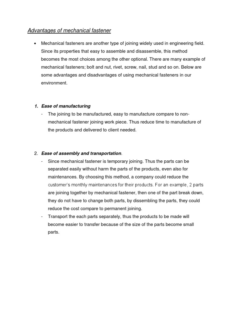Mechanical Fasteners vs Adhesives | PDF | Adhesive | Metals