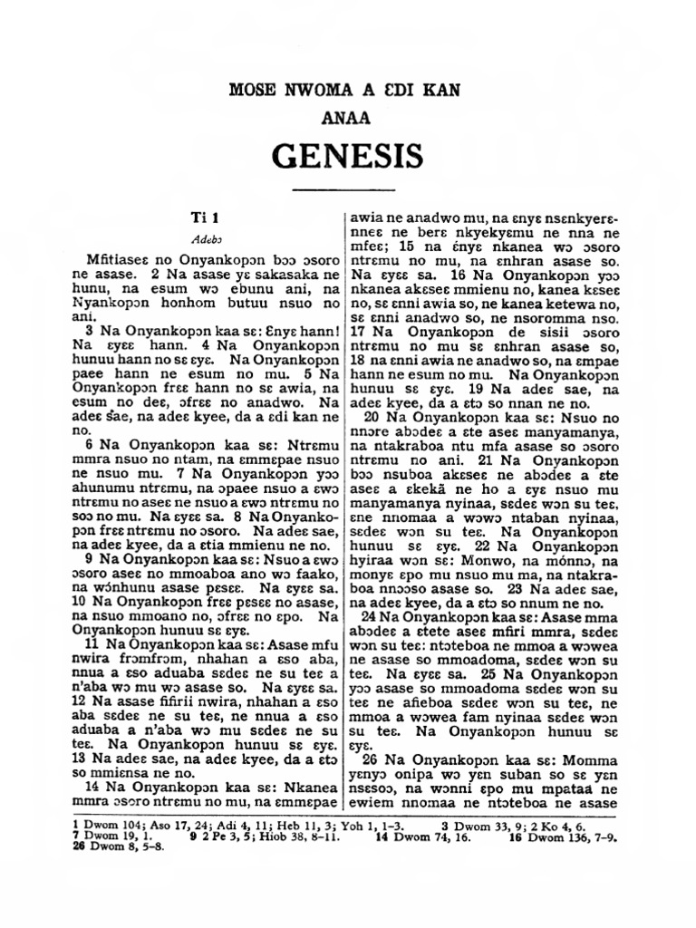 Twi - Asante Bible - Genesis 1 | PDF