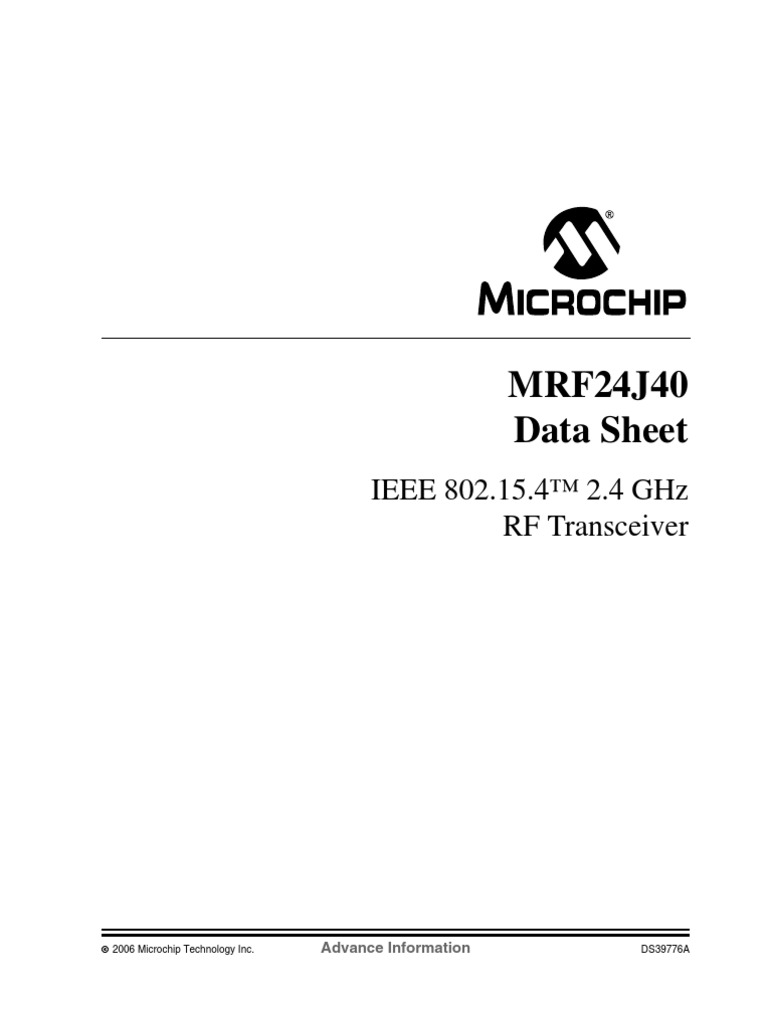 MRF24J40 | PDF | Transmission Control Protocol | Network Packet