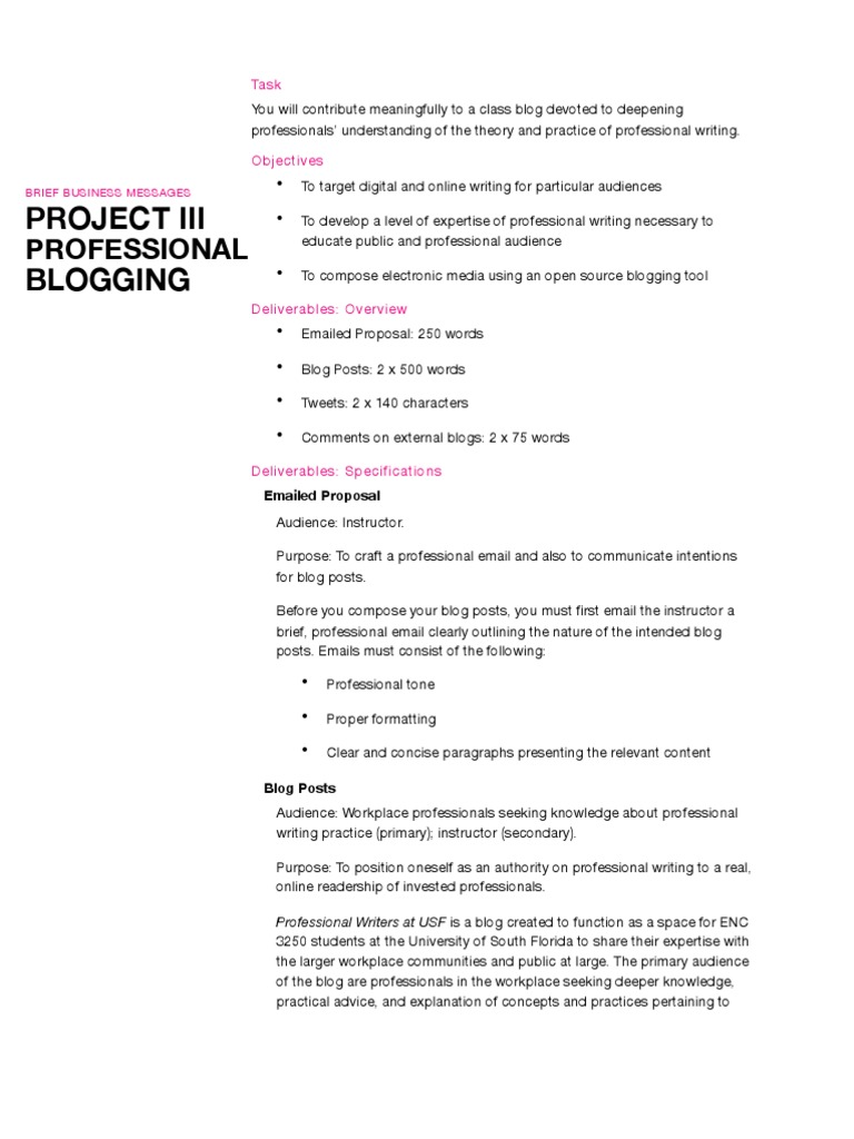 Project III Enc 3250 f12 | PDF | Audience | Blog