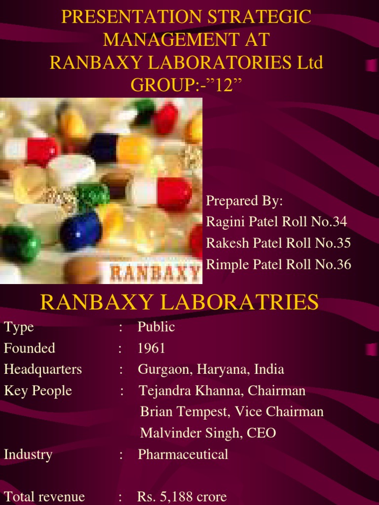 Ranbaxy Labortites | PDF | Generic Drug | Pharmaceutical Drug