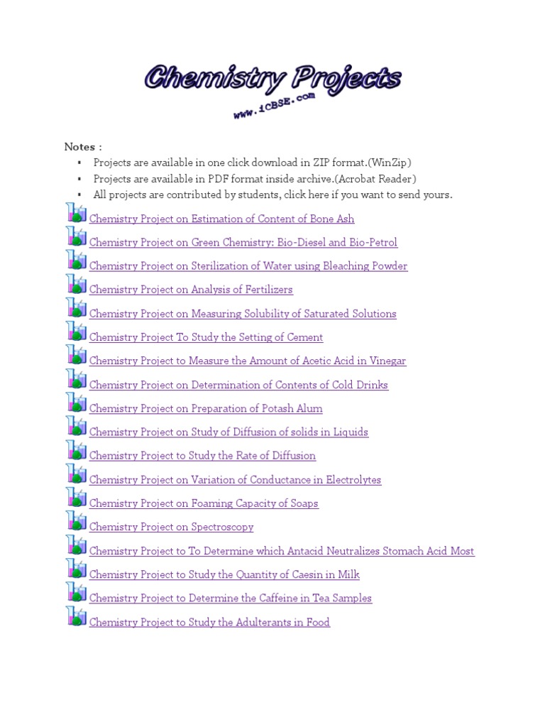 Chemistry Project For Class 12