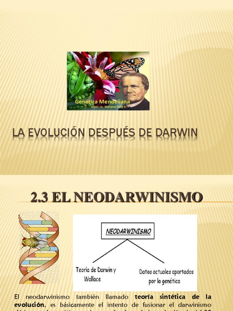 2.3 El Neodarwinismo | Evolución | Selección natural