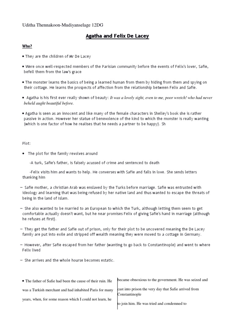 Agatha and Felix de Lacey | PDF
