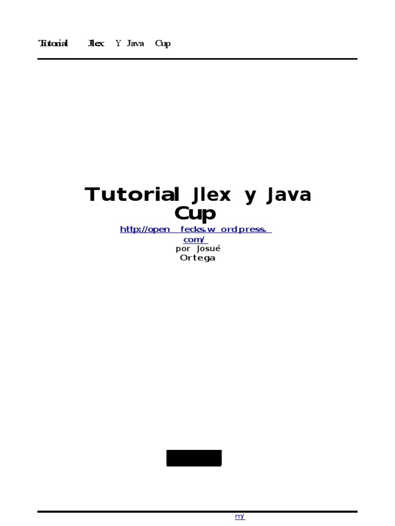 Tutorial Jlex Cup | PDF | Java (lenguaje de programación) | Compilador