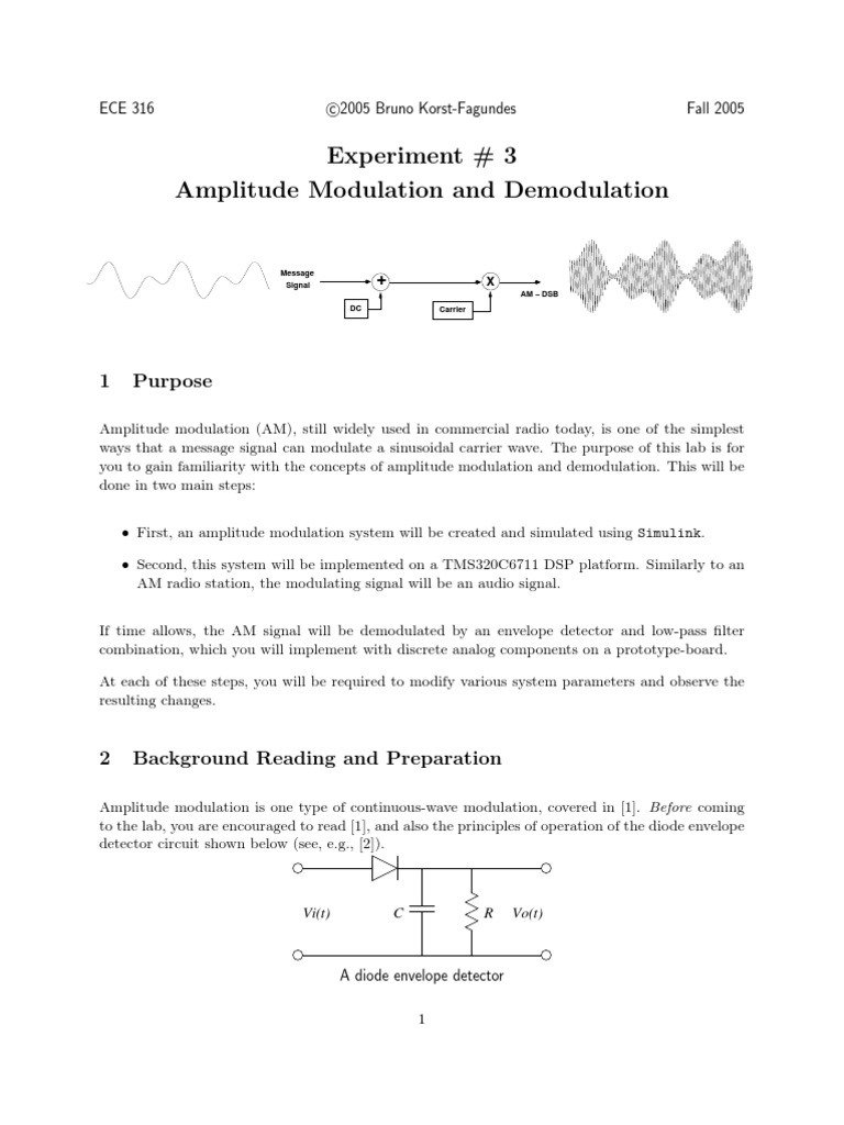 Simulation and Implementation of Amplitude Modulation and Demodulation ...
