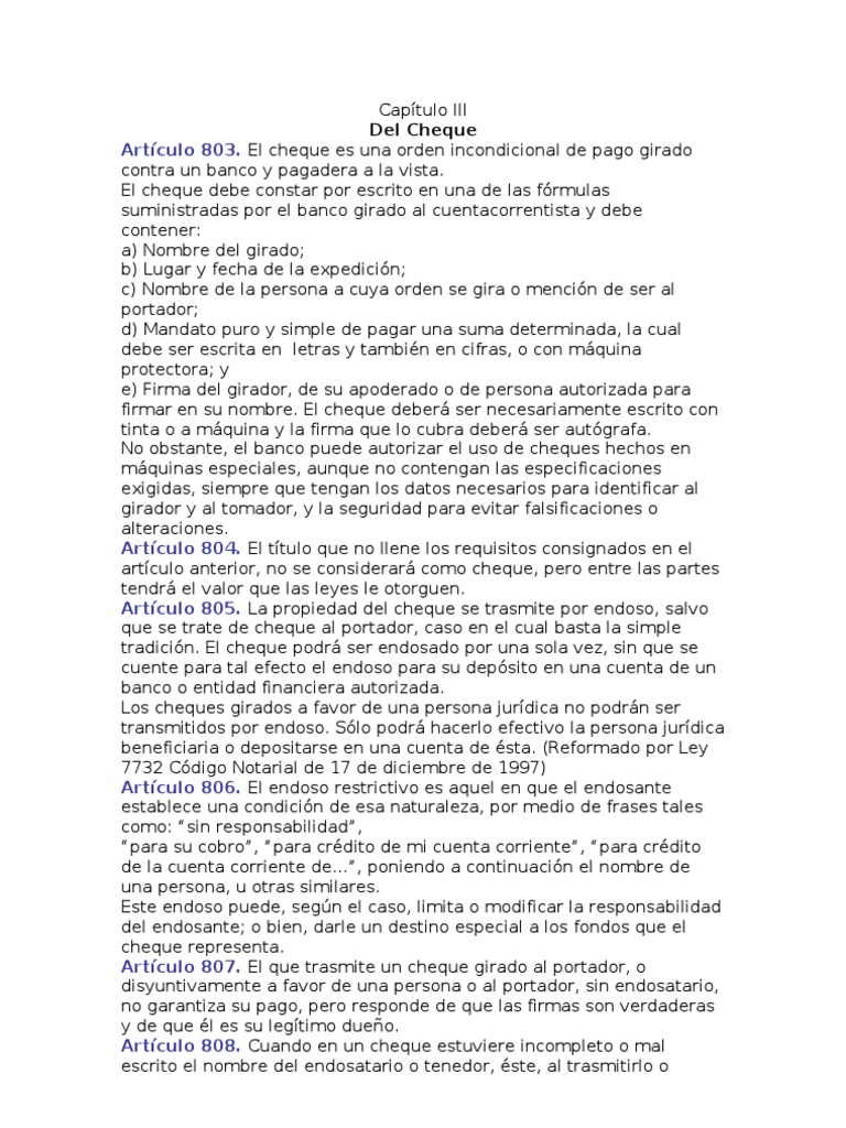 Requisitos y Normas del Cheque | PDF | Cheque | Pagos