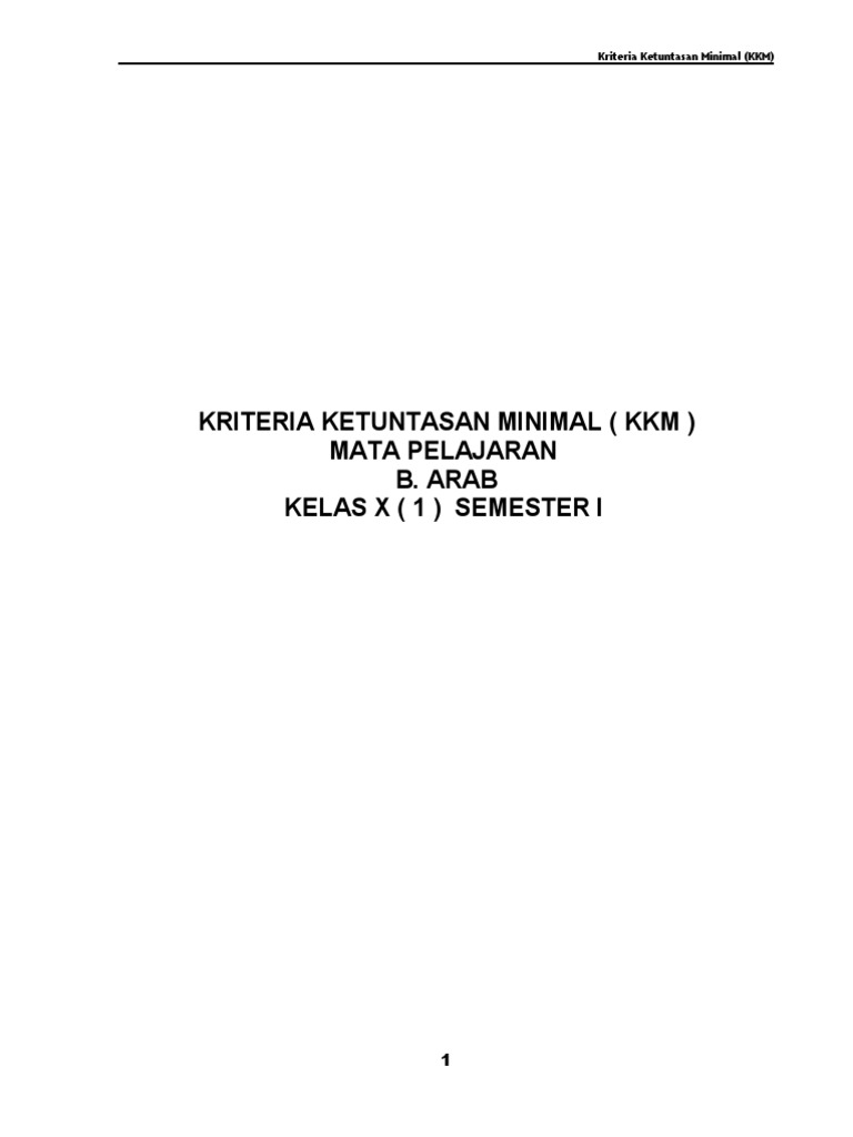 KKM BAHASA ARAB MA X-XII, Berkarakter | PDF