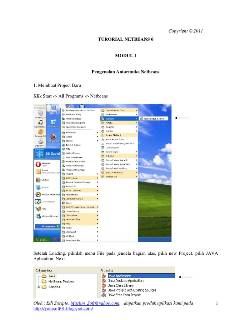 Tutorial Netbeans JAVA, Manipulasi Database (Koneksi ODBC) Dengan Netbeans 6 | PDF