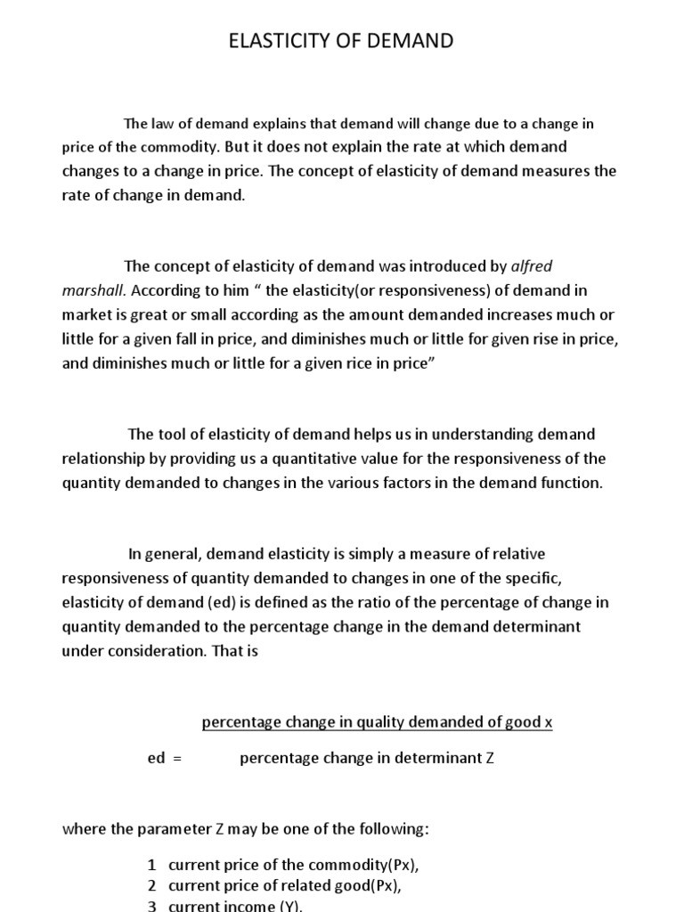 Elasticity of Demand and Types of Demand | PDF | Price Elasticity Of ...