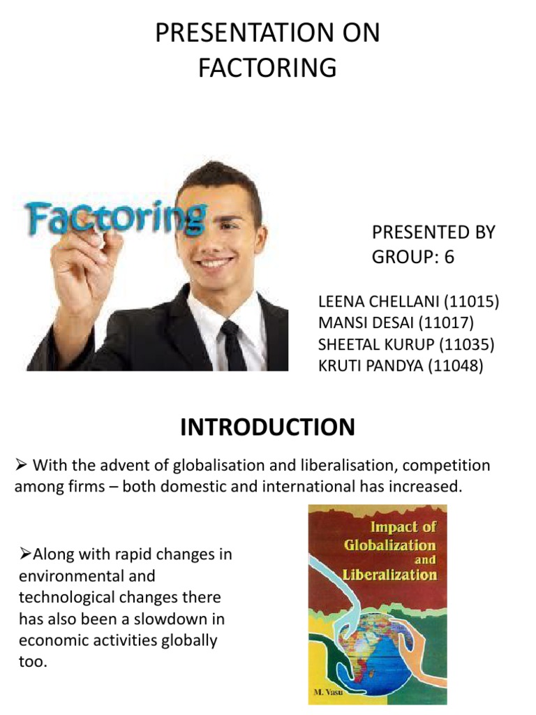 Presentation On Factoring | PDF | Factoring (Finance) | Credit (Finance)