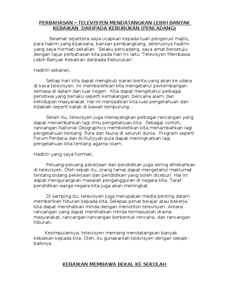 Contoh Karangan Tahun 6 | PDF