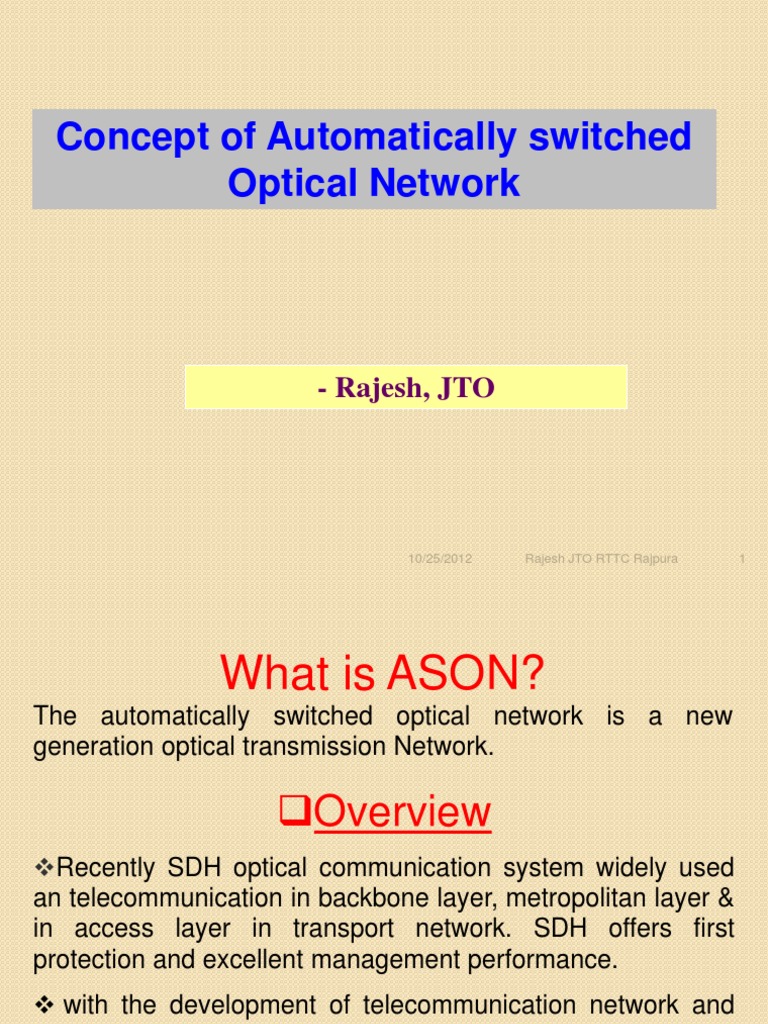 Concept of ASON | PDF | Computer Network | Network Topology