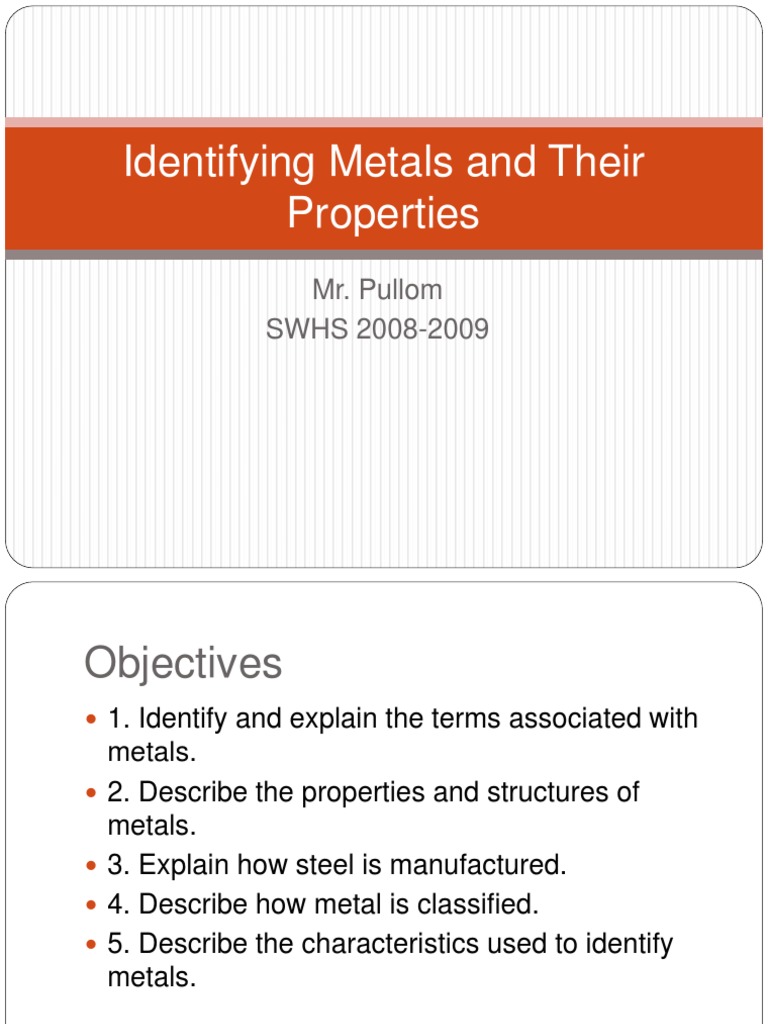 Identifying Metals and Their Properties | Steel | Metals