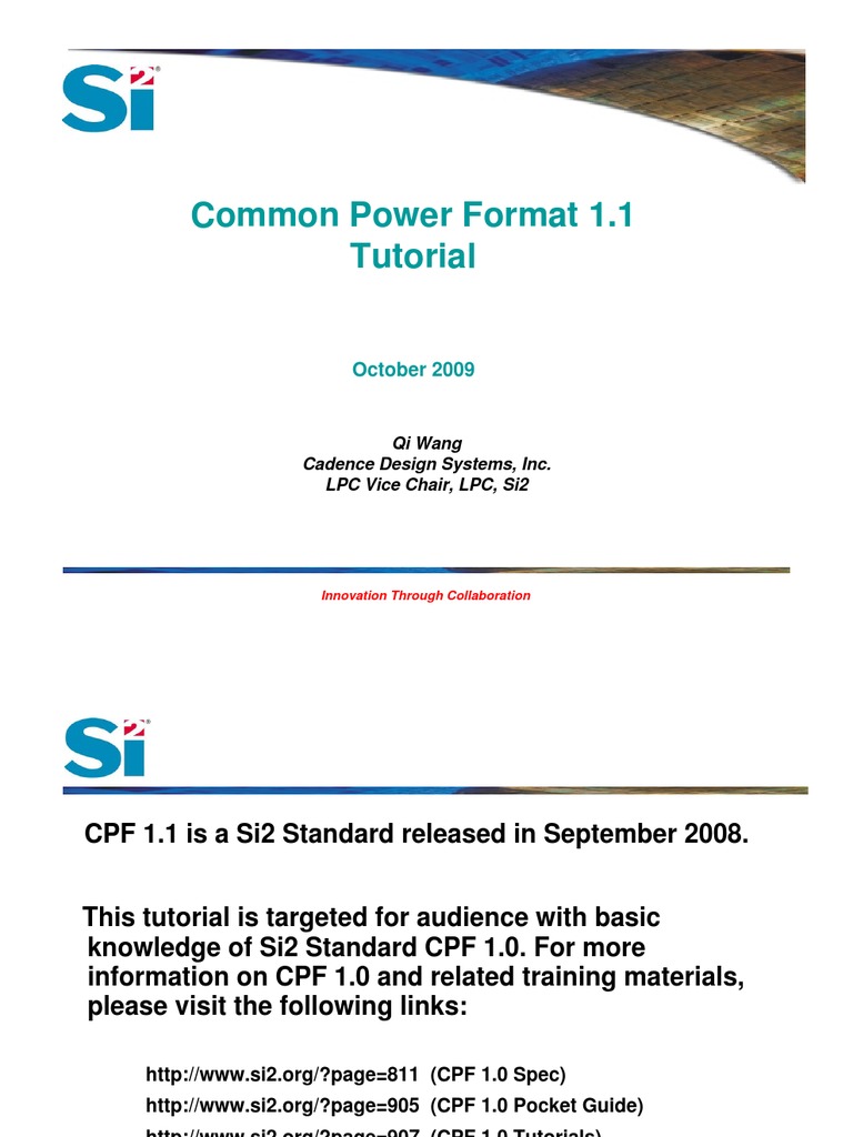 CPF 1.1 Tutorial 13-Oct-2009 | PDF | Macro (Computer Science ...