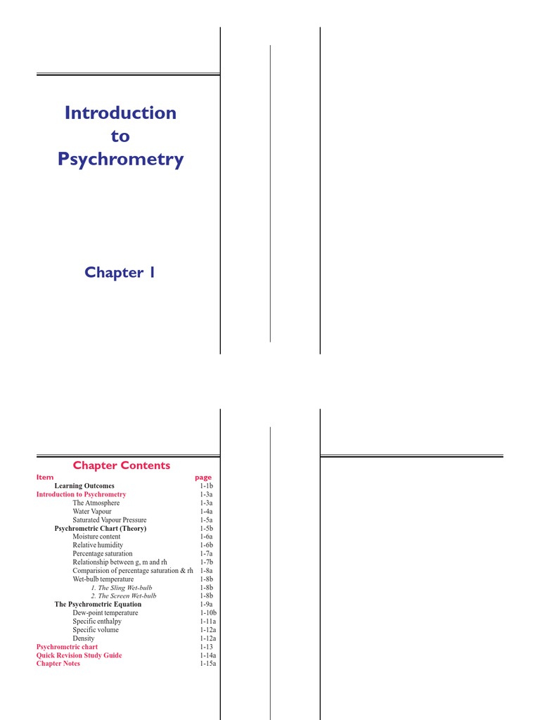 An Introduction To Psychrometry | PDF | Relative Humidity | Water Vapor