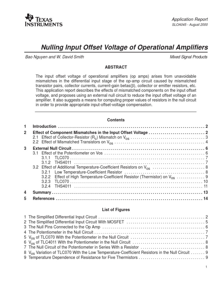 TI Offset Nulling | PDF | Science & Mathematics