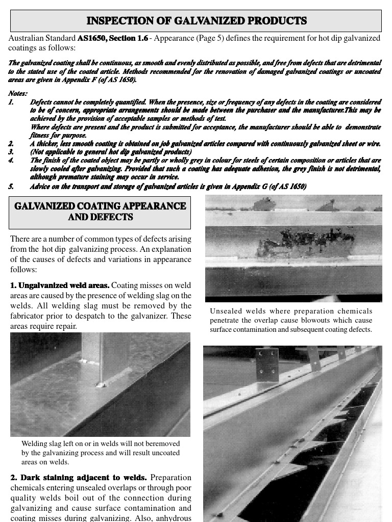 Inspection of Galvanized Product | PDF