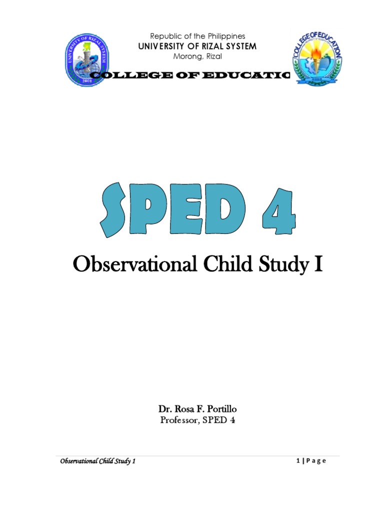 SPED Child Observation Guide | PDF | Special Education | Visual Impairment