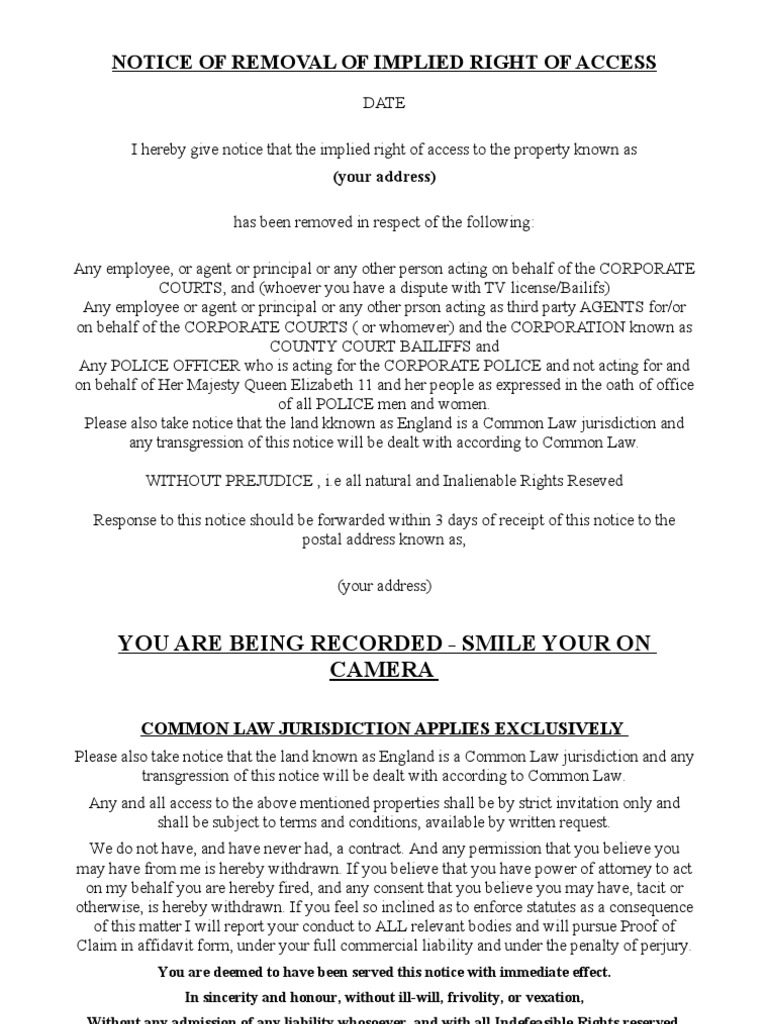 Right of Access WINDOW NOTICE 2 | PDF