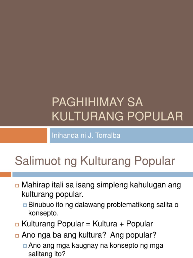 Paghihimay Sa Kulturang Popular 1 | PDF