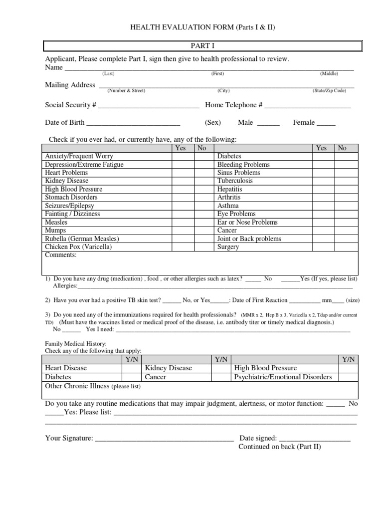 Navarro College ADN Applicant Physical Exam Form | PDF | Rtt | Health ...