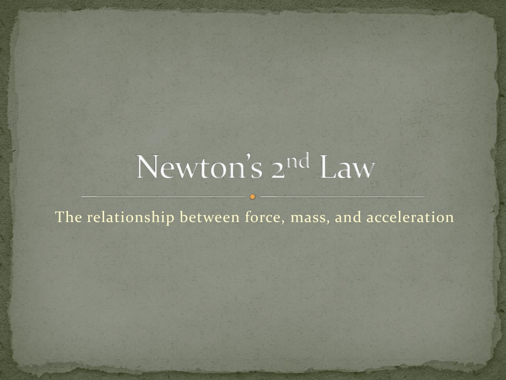 Newtons 2nd Law | PDF