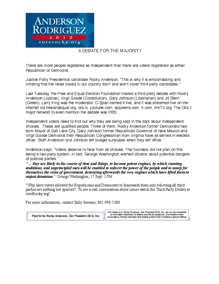 Third Party Debate Highlights 2023 | PDF