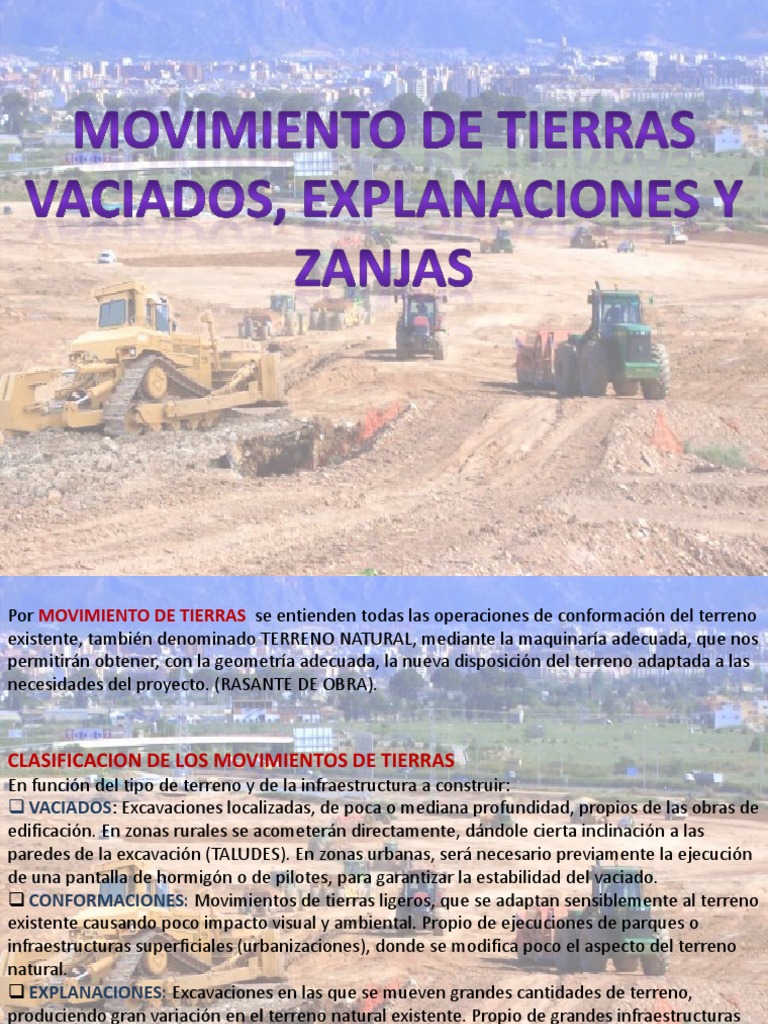 Movimiento de Tierras y Excavacion en Zanjas | PDF | Excavación ...