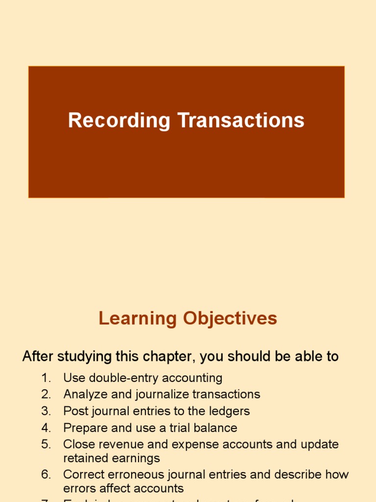 Recording Transactions | PDF | Debits And Credits | Financial Accounting