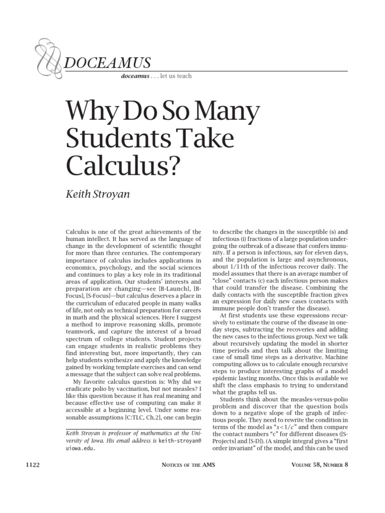 Engaging Students in Calculus Projects | PDF | Teaching Mathematics ...