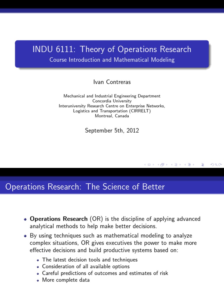 Operations Research Course Guide | PDF | Operations Research ...