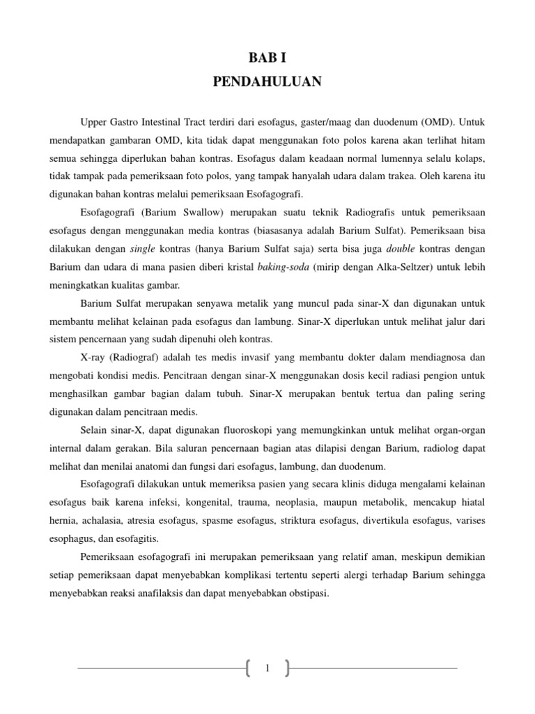 Referat Esofagografi | PDF