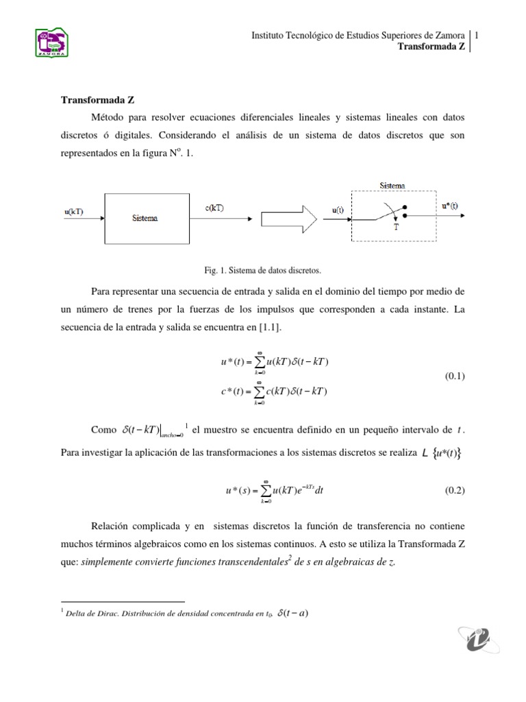 Transformada Z | Ecuaciones | Calculo diferencial