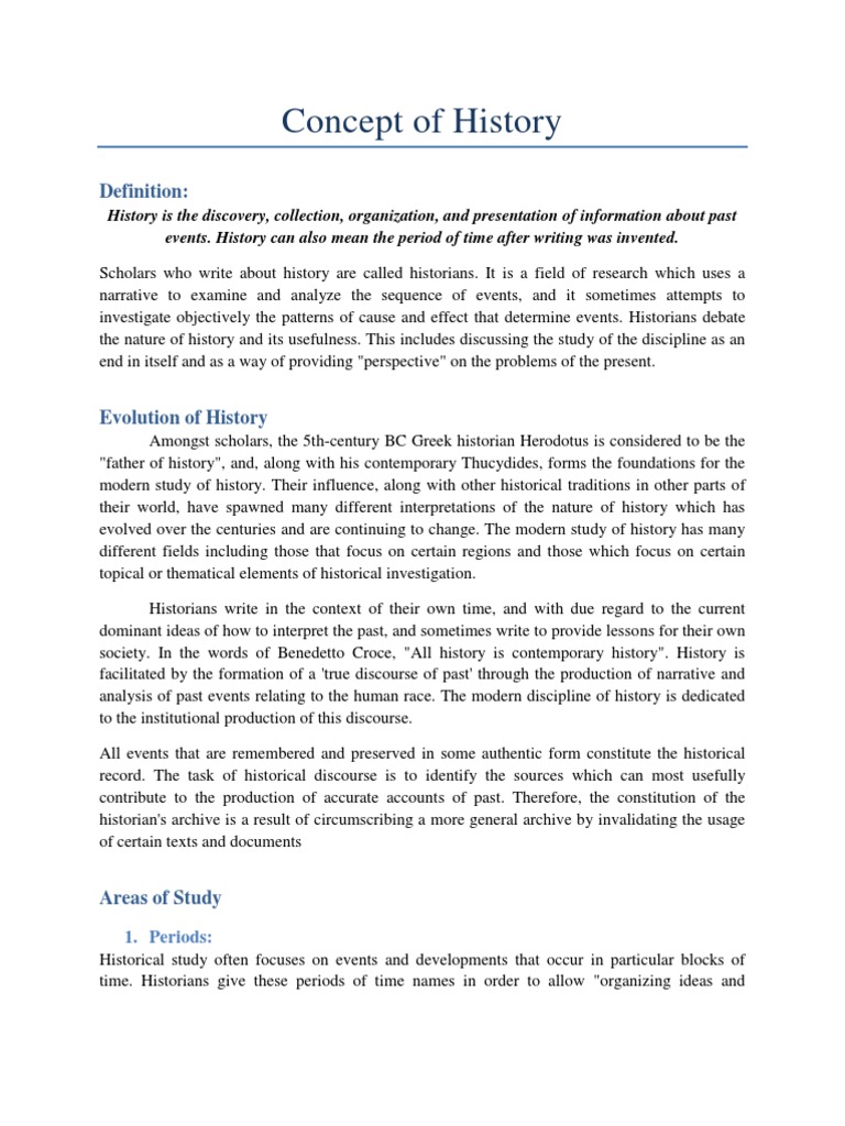 Concept of History | PDF | Historian | Academia