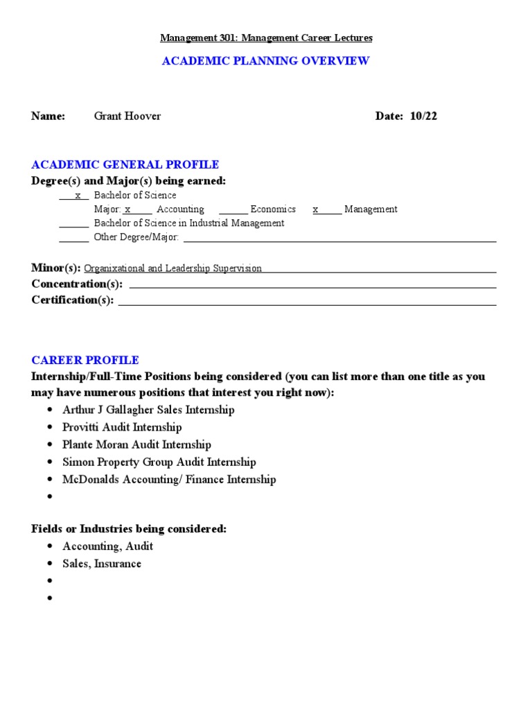 Management Career Planning Overview | PDF