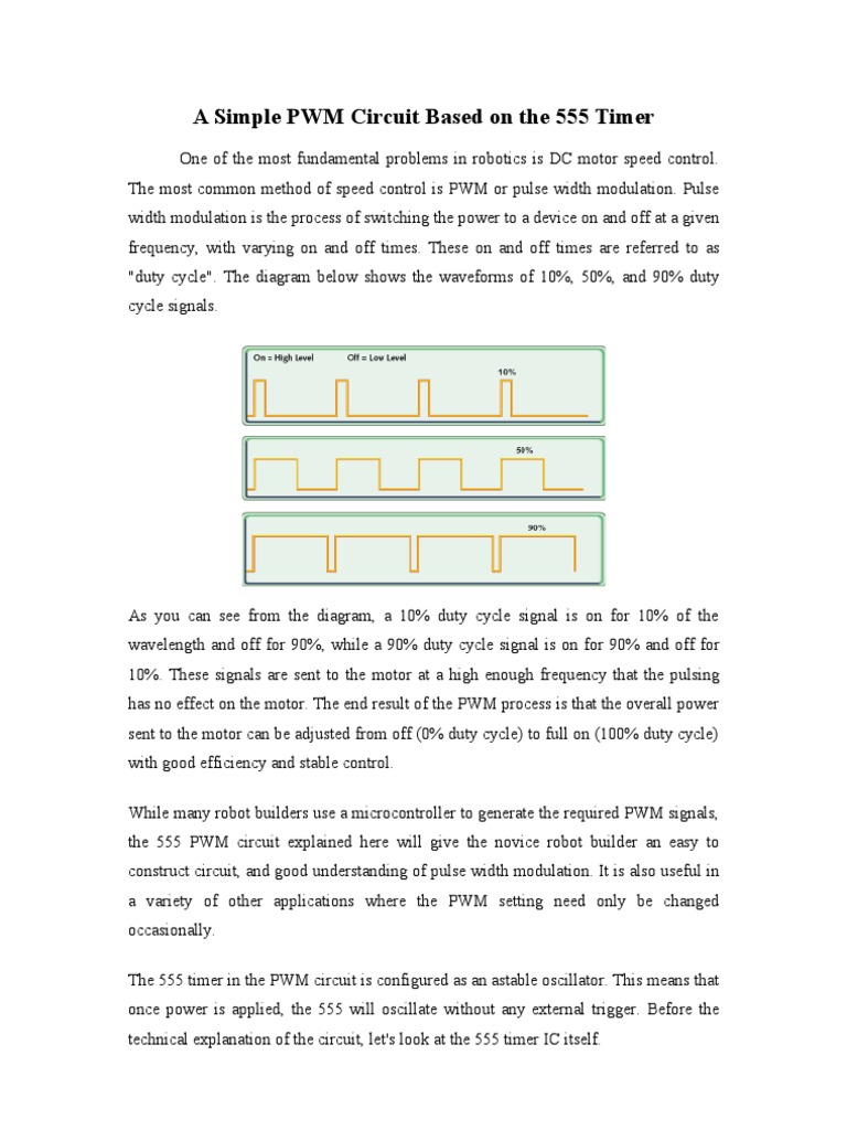 A Simple PWM Circuit Based On The 555 Timer | PDF | Field Effect ...