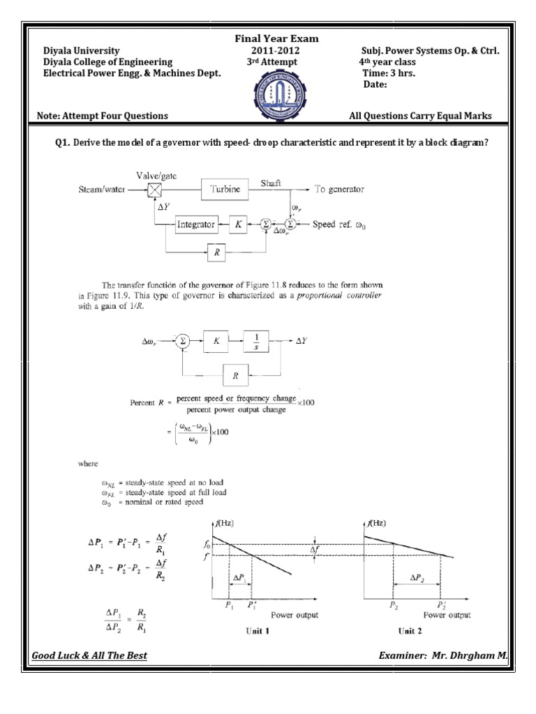 Power Systems Exam Questions 2012 | PDF | Electric Power | Power (Physics)