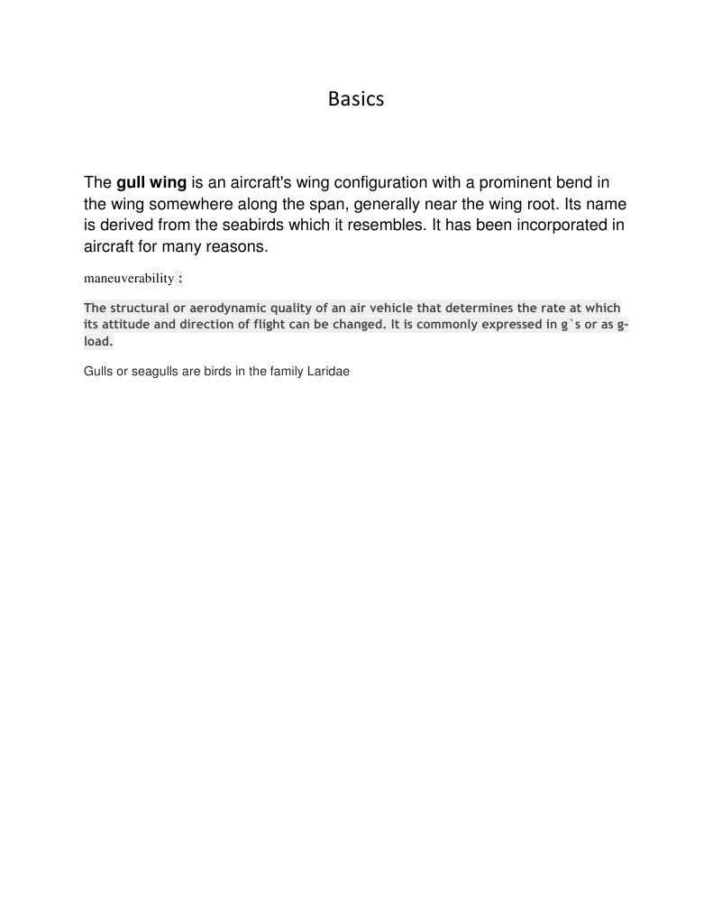 Understanding Gull Wing Aircraft Design | PDF