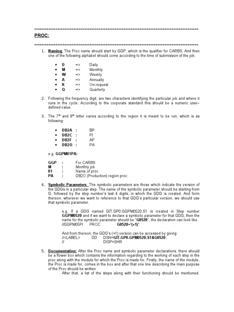 Coding Standars For Proc & JCL | PDF | Information Technology ...
