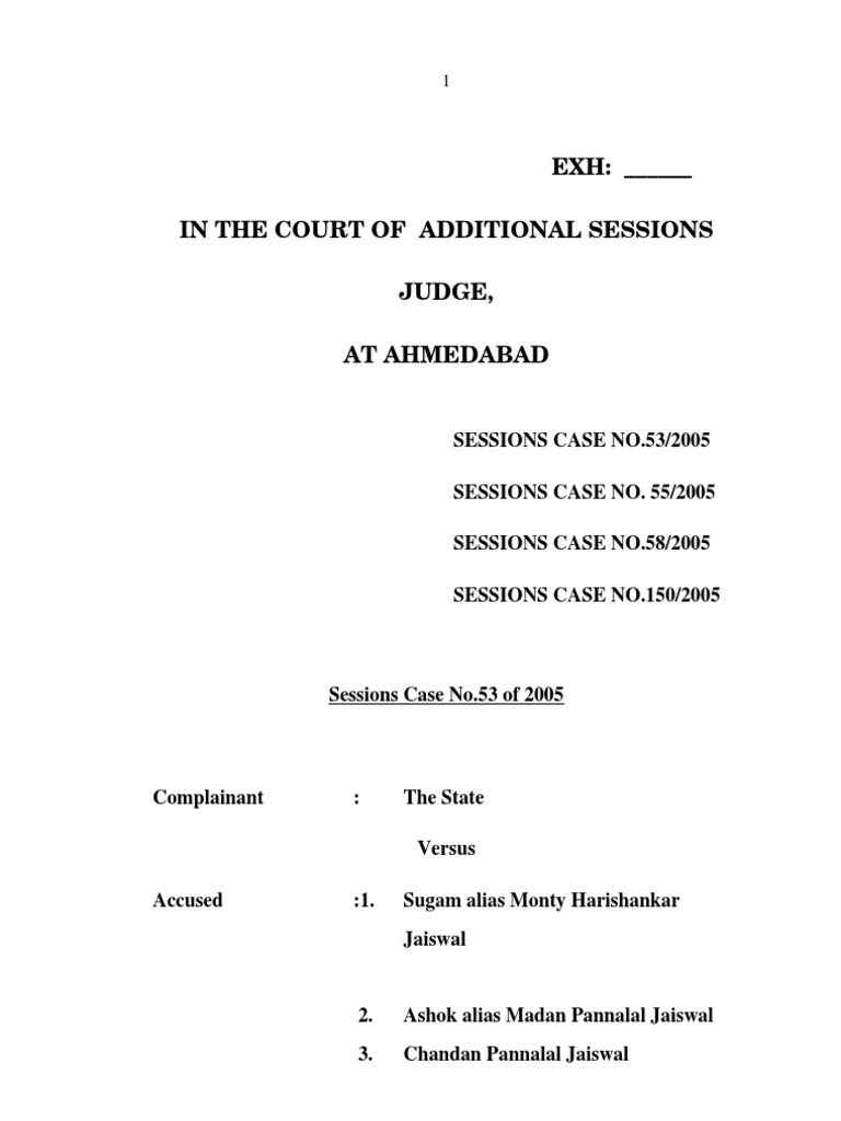 Judgement of Bijal Joshi Gang Rape Case | PDF | Witness | Deposition (Law)